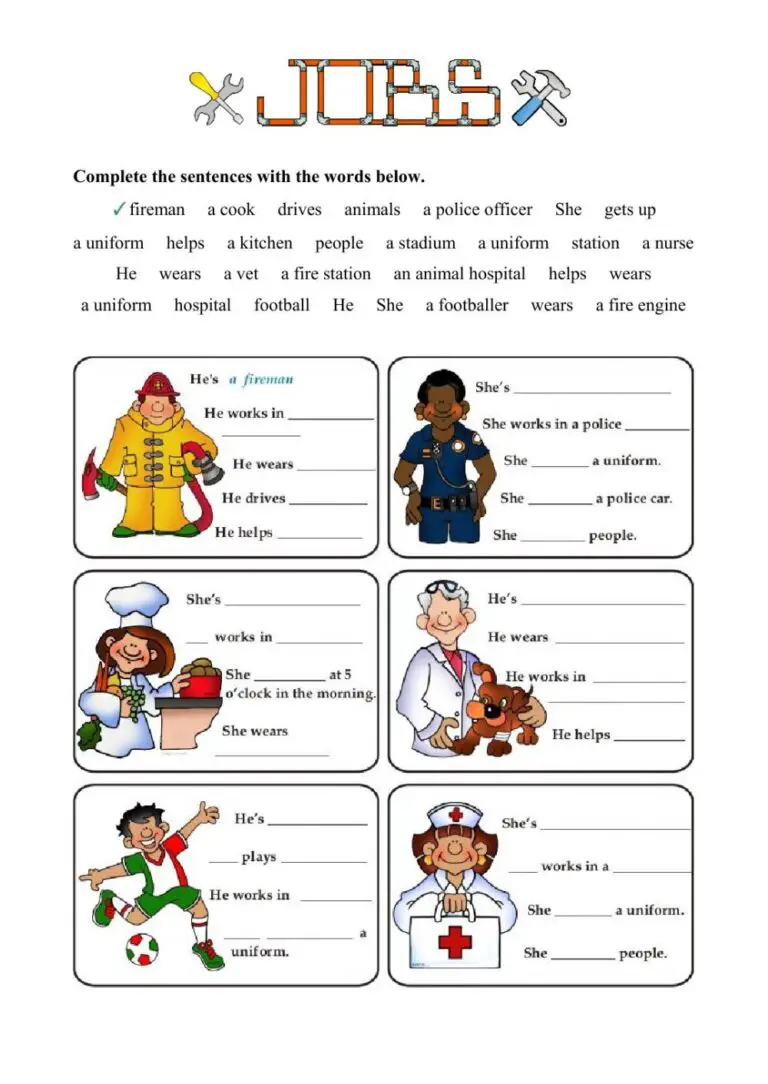 Fun Jobs and Occupations Worksheets for Kids: Free Printables to Learn ...