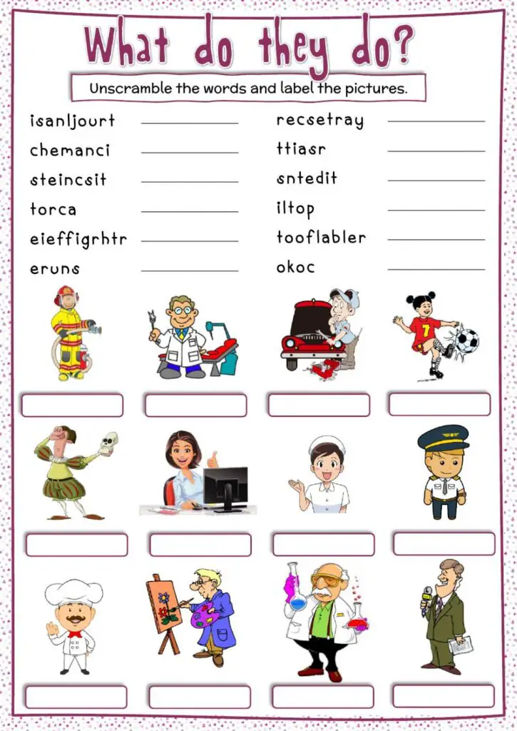 15 Free Printable Job Worksheets – Fun and Educational Career ...