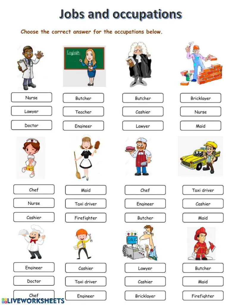 15 Free Printable Job Worksheets – Fun and Educational Career ...