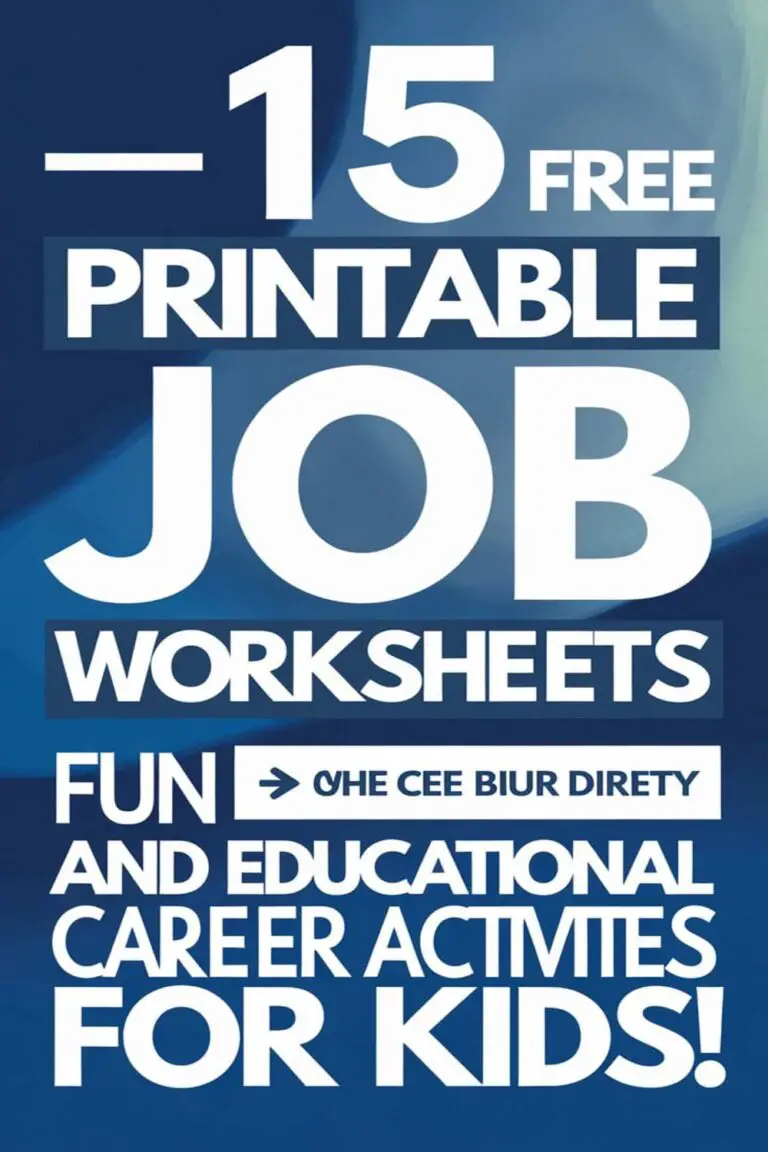 15 Free Printable Job Worksheets – Fun and Educational Career ...