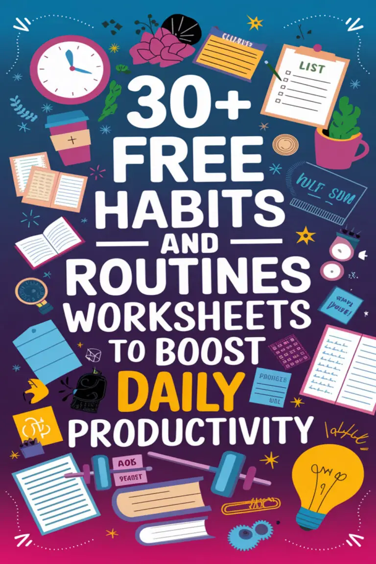 30+ Free Habits and Routines Worksheets to Boost Your Daily ...